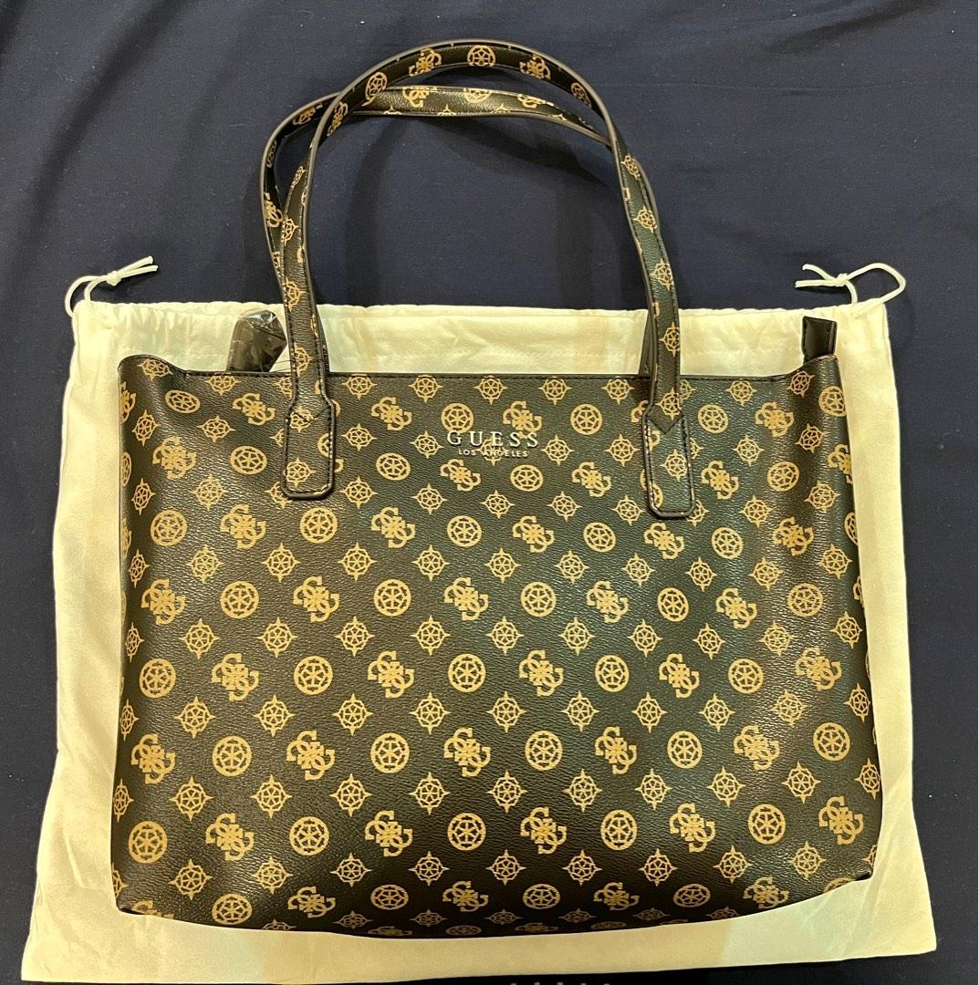 Authentic Guess Brown Patterned Tote Bag for School/Work (Wilder model ...
