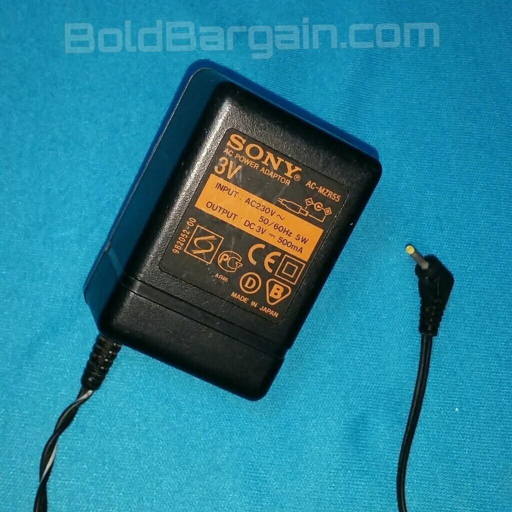 Authentic SONY AC-MZR55 AC DC ADAPTER Charger 3V 500mA for MD Walkman ...
