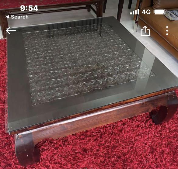 Balinese teakwood square table, Furniture & Home Living, Furniture ...