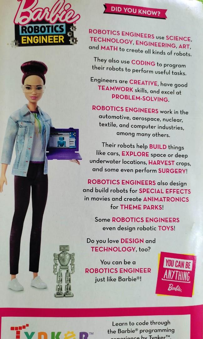 Barbie Robotics Engineer Doll, Hobbies & Toys, Toys & Games on Carousell
