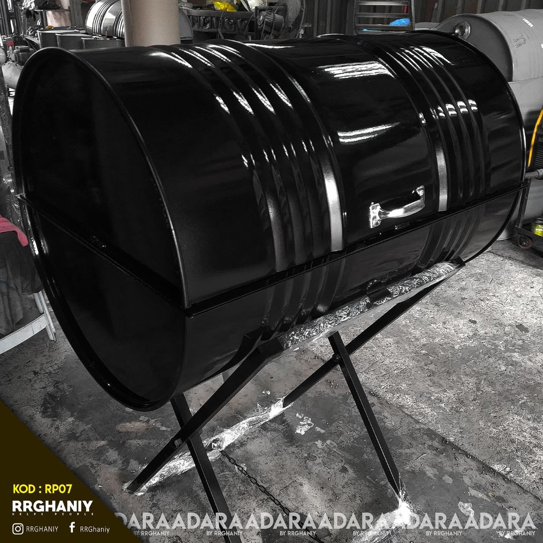 BBQ Grill Outdoor Drum Set Tong Drum 200L BBQ Set Complete With ...