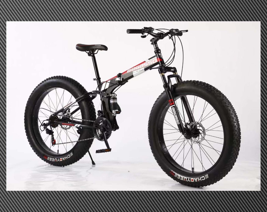 Begasso Foldable Fat bike 26 Inch 21 Speed Bicycles Fatbike Shimano ...