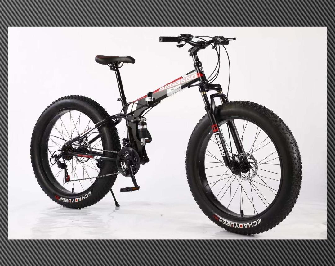 Begasso Foldable Fat bike 26 Inch 21 Speed Bicycles Fatbike Shimano ...