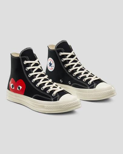 CDG PLAY X CONVERSE CHUCK TAYLOR 1970S HIGH ''BLACK', Men's Fashion ...