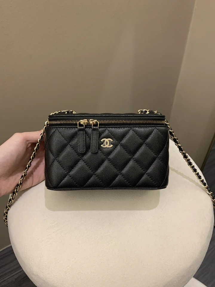 Chanel Caviar Mini Vanity Rectangular (Black GHW), Luxury, Bags ...