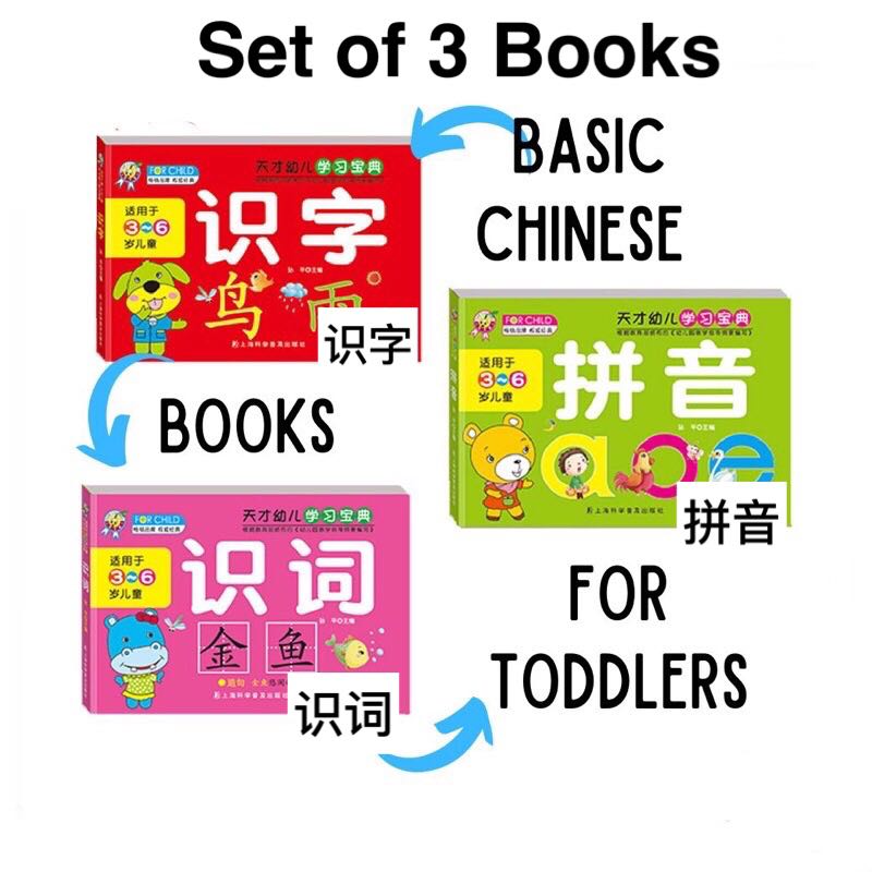 Chinese recognition books for kids (3 books/set), Hobbies & Toys, Books ...