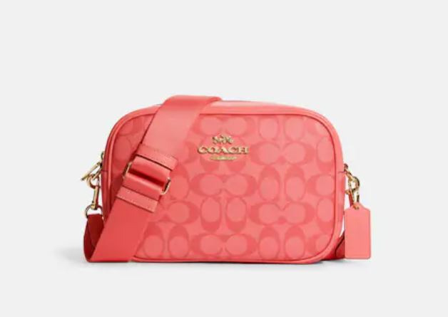 COACH Jamie camera bag in blocked signature canvas (pink lemonade ...