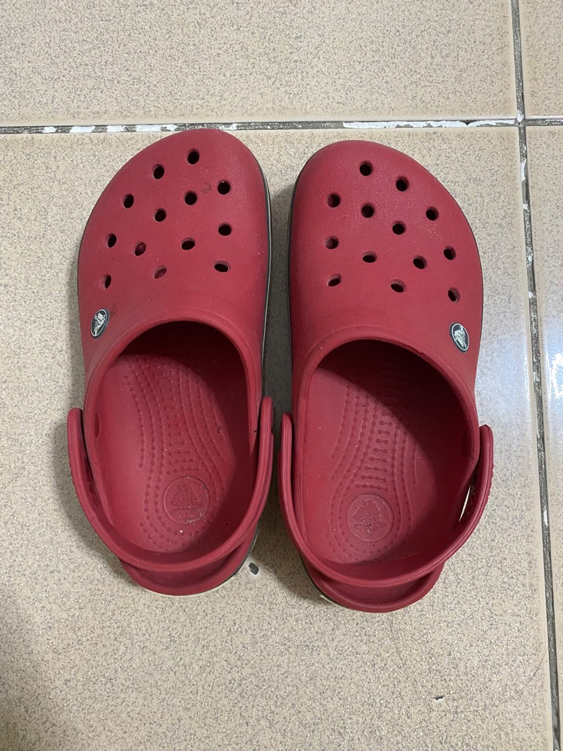 Crocs Classic Red Crocband Clogs, Women's Fashion, Footwear, Slippers ...