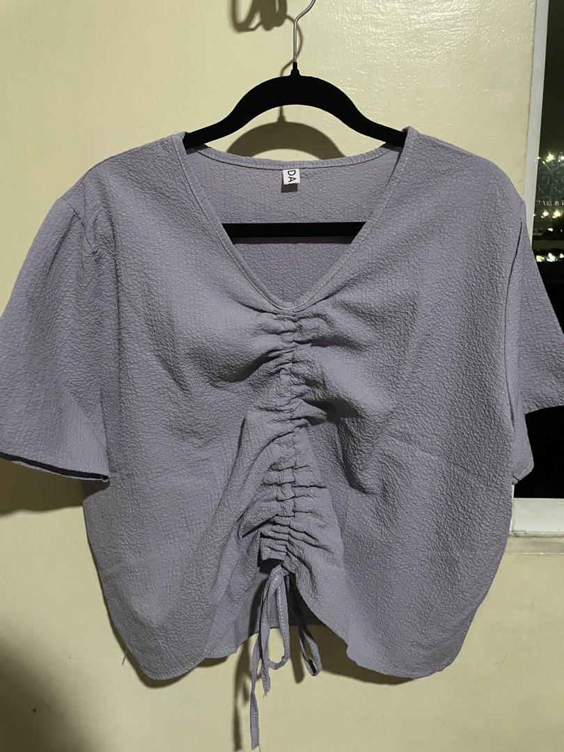 Dainty pastel violet top, Women's Fashion, Tops, Blouses on Carousell