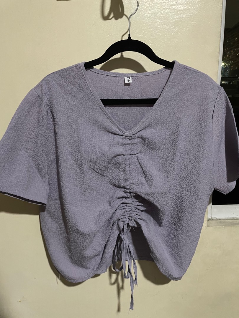 Dainty pastel violet top, Women's Fashion, Tops, Blouses on Carousell