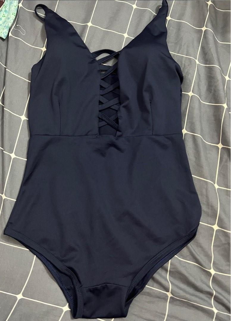 Dark blue one piece swimsuit, Women's Fashion, Swimwear, Bikinis ...