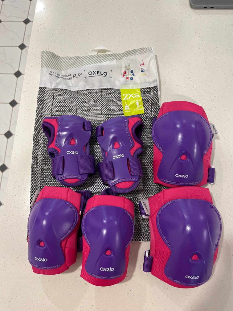 Decathlon Oxelo Kids Protection Guard Set (Hand, Elbow, Knee), Sports ...