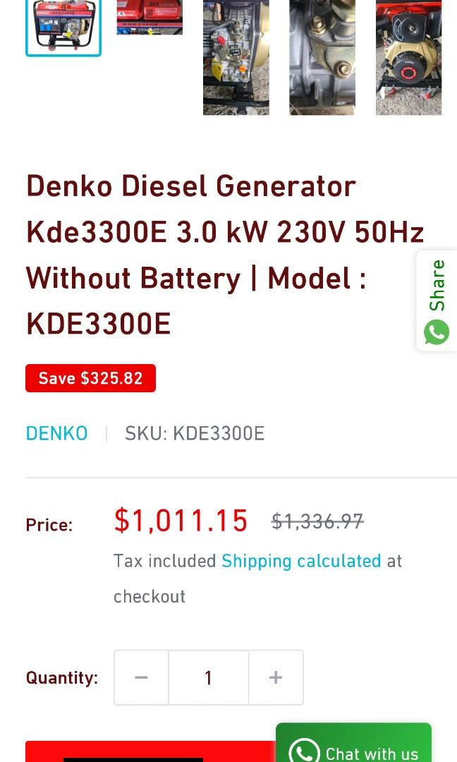 Denko Diesel Generator KDE3300E, Everything Else on Carousell