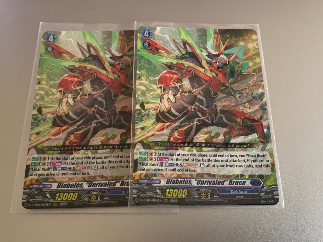 Diabolos, Unrivaled Bruce English Cardfight Vanguard, Hobbies & Toys ...