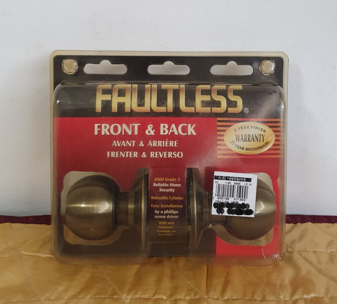 Doorknob Faultless Brand, Furniture & Home Living, Security & Locks ...