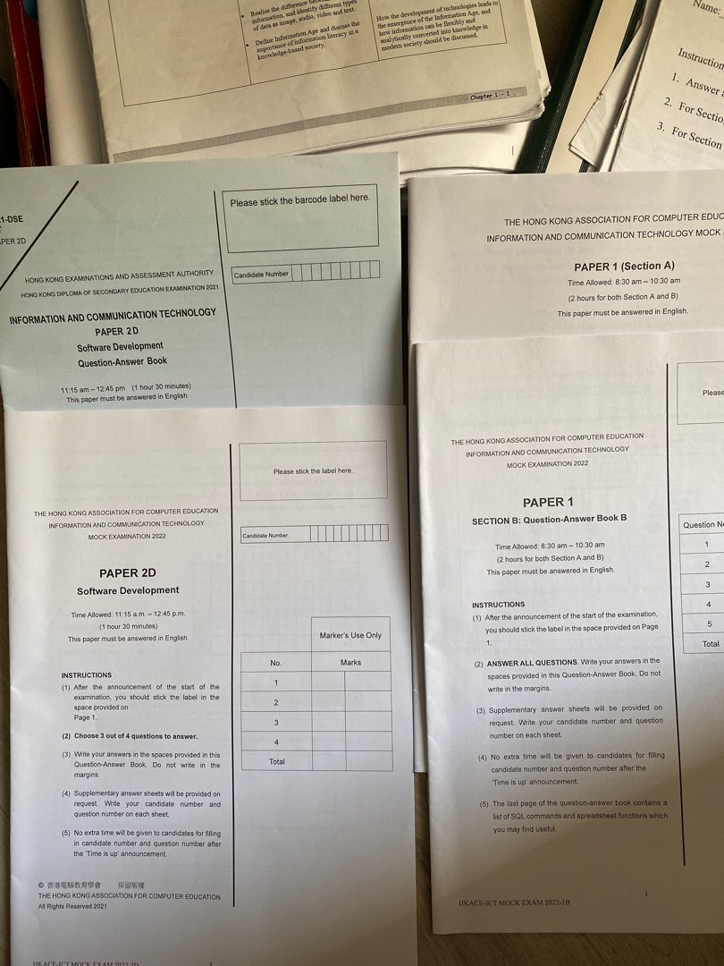 dse ict past paper + notes, 興趣及遊戲, 書本 & 文具, 教科書 - Carousell