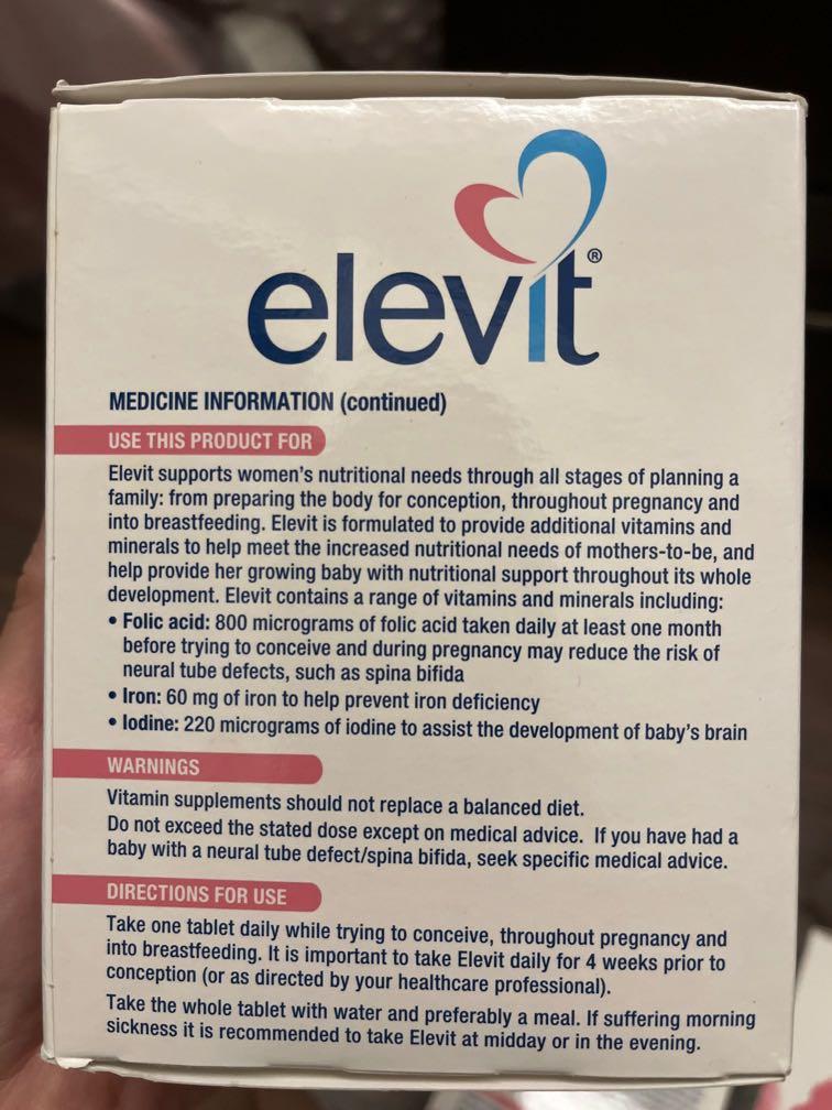 Elevit Pre-conception & Pregnancy, Babies & Kids, Nursing & Feeding ...