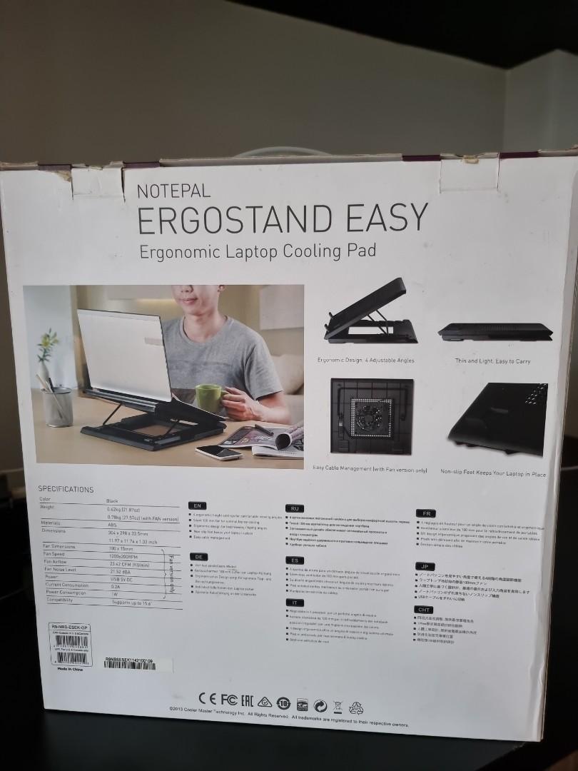 Ergonomic Easy Laptop Cooling Pad with Fan, Computers & Tech, Parts ...