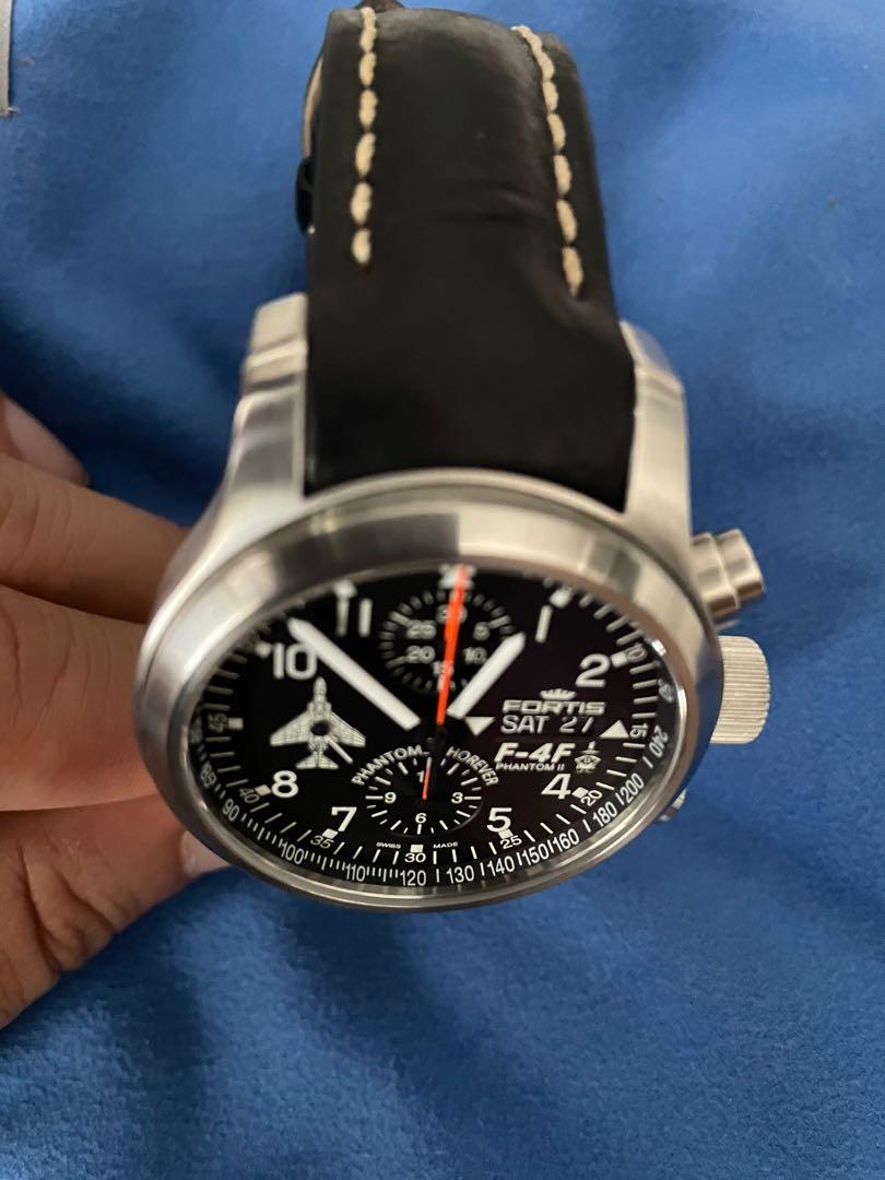 Fortis F-4F Aviator Chronograph Watch top gun air force pilot F4 F5 F15 ...