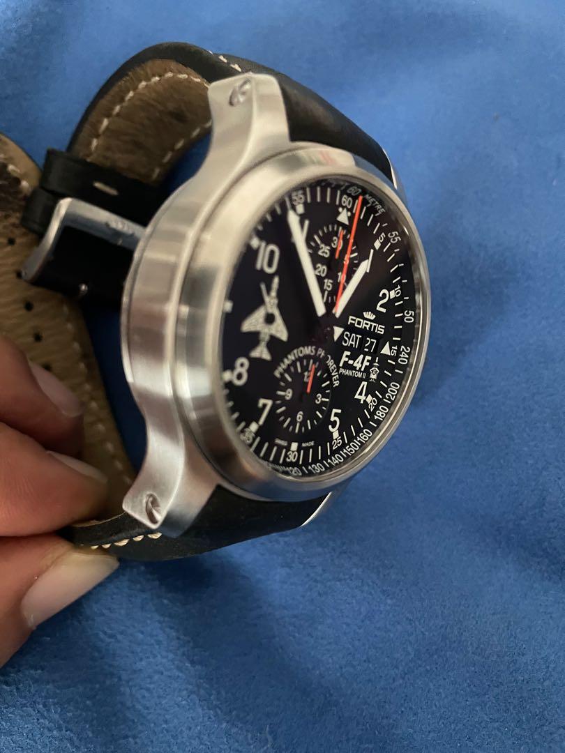Fortis F-4F Aviator Chronograph Watch top gun air force pilot F4 F5 F15 ...
