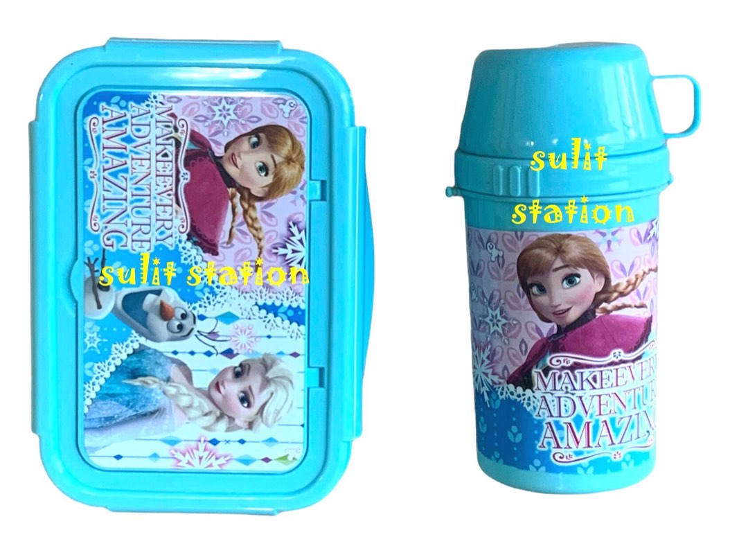 FROZEN ELSA ANNA SCHOOL KIDS FOOD SNACK LUNCH CONTAINER KIT BAUNAN ...
