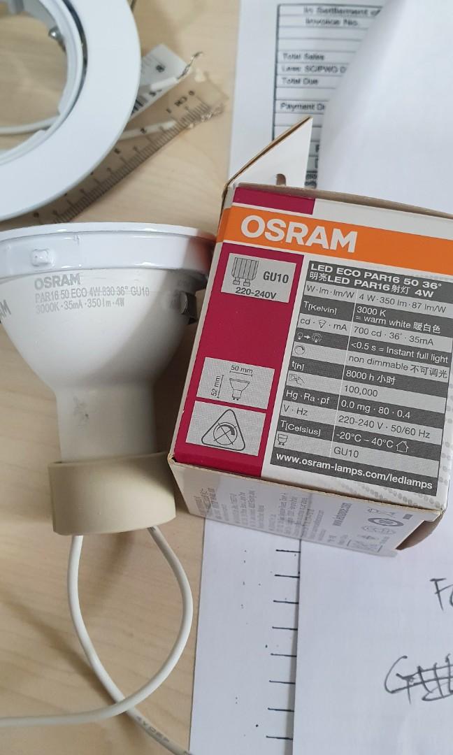 FSL / Osram LED Downlight Sportlight GU10 5w / 6w 3000k / 4000k with Bracket, Furniture & Home ...