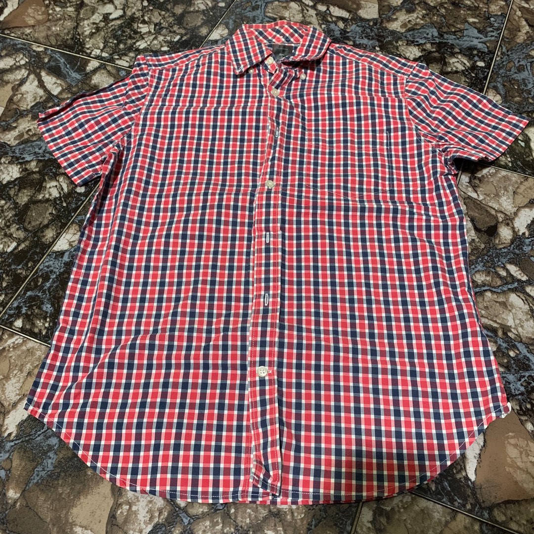 GAP Red Blue White Checkered Shirt, Men's Fashion, Tops & Sets, Tshirts ...