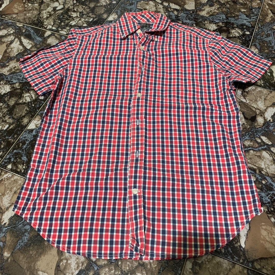 GAP Red Blue White Checkered Shirt, Men's Fashion, Tops & Sets, Tshirts ...