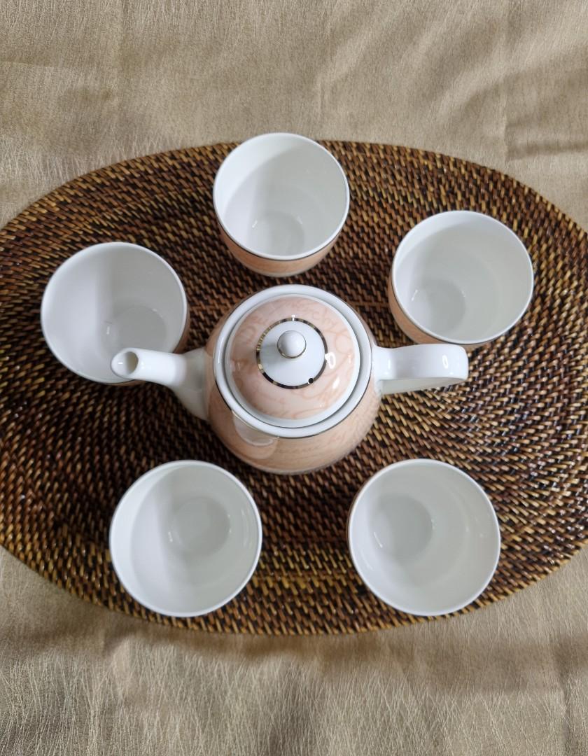 Givenchy Orange Cursive Logo Tea Pot Set, Furniture & Home Living ...