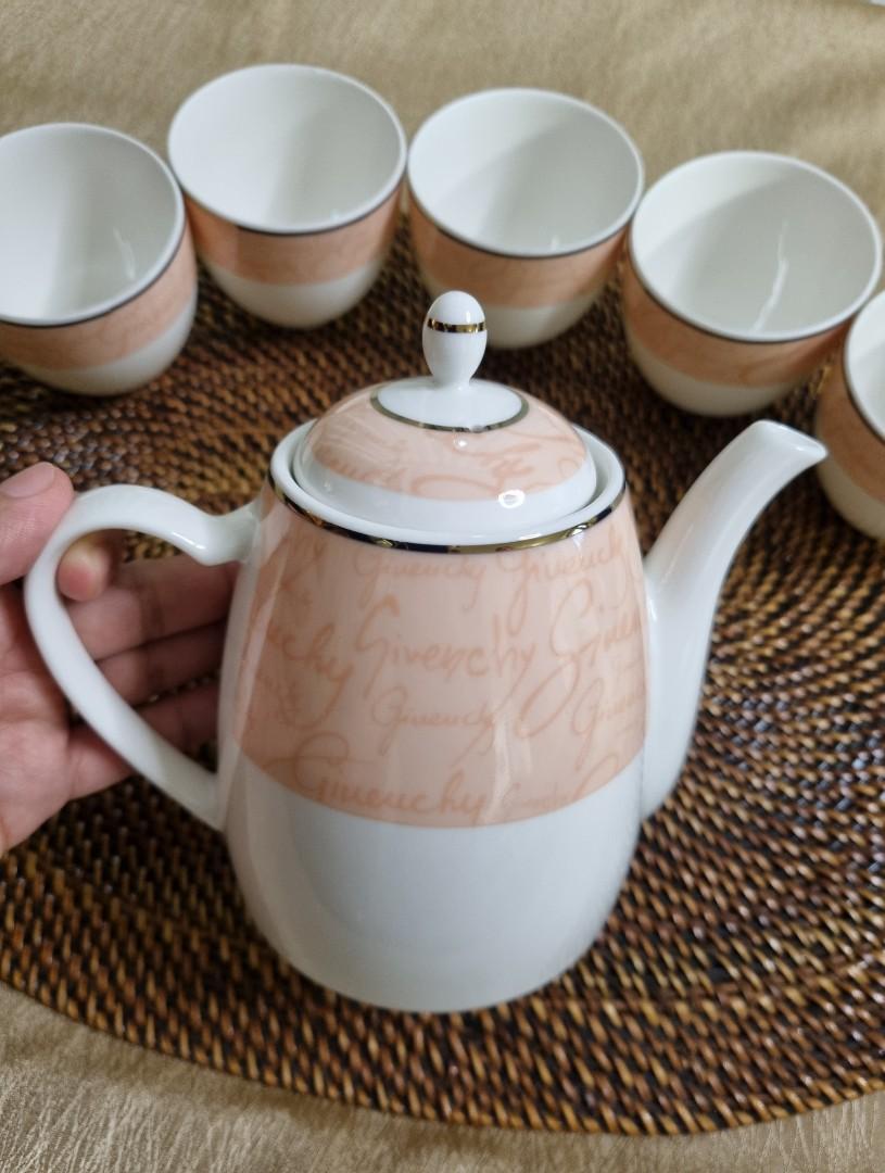 Givenchy Orange Cursive Logo Tea Pot Set, Furniture & Home Living ...