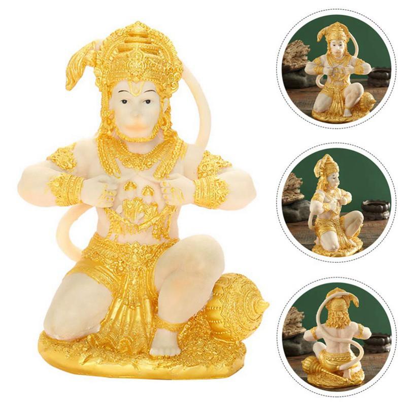 Gold Hanuman statue Indian lord, Everything Else on Carousell