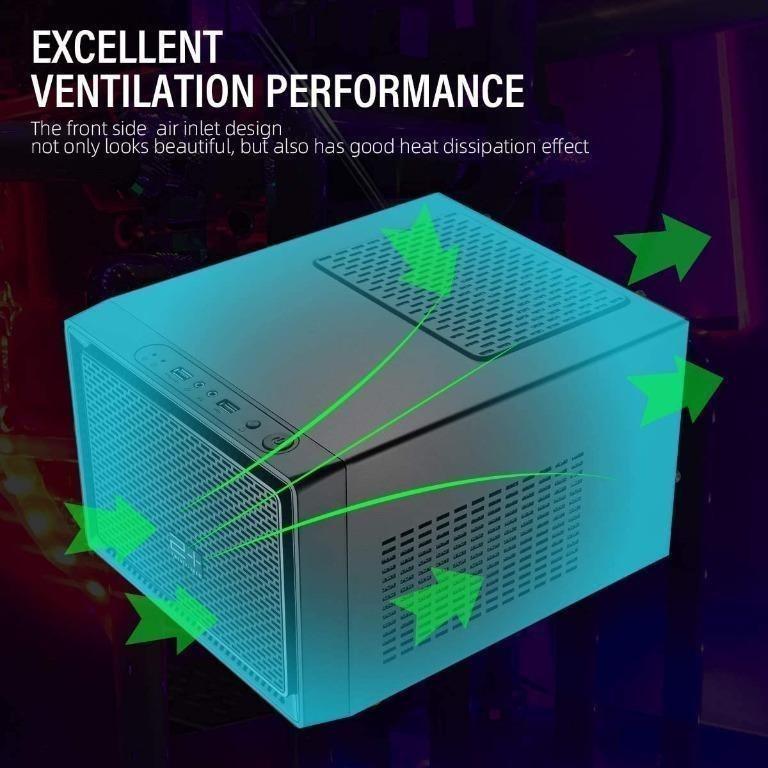 GOLDEN FIELD N-1 Mini ITX Computer Case Gaming PC Case Mini Desktop ...