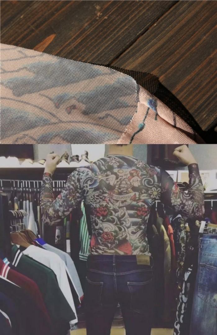 Halloween Costume Full Set Body Tattoo Gangster Ah Beng Mafia Triad ...