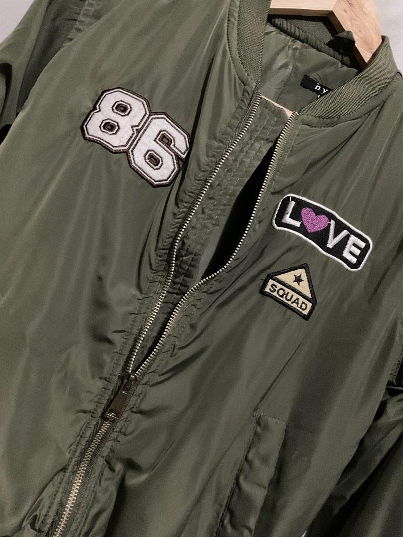 HYPE Army Green Bomber Jacket, Women's Fashion, Coats, Jackets and ...