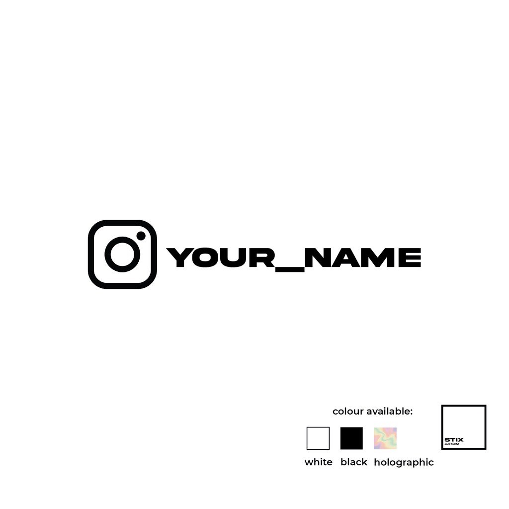 Insta logo with name vinyl cut sticker, Car Accessories, Accessories on ...