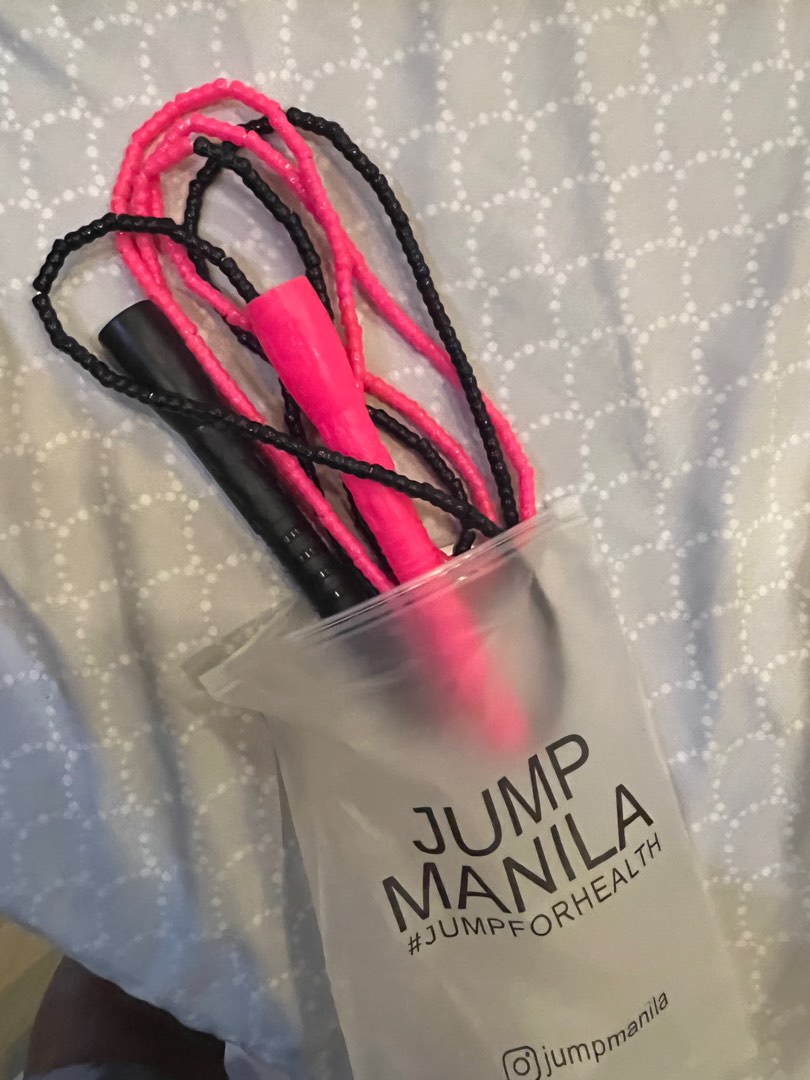 Jump Manila Black Pink Beaded Jump Rope, Sports Equipment, Other Sports ...