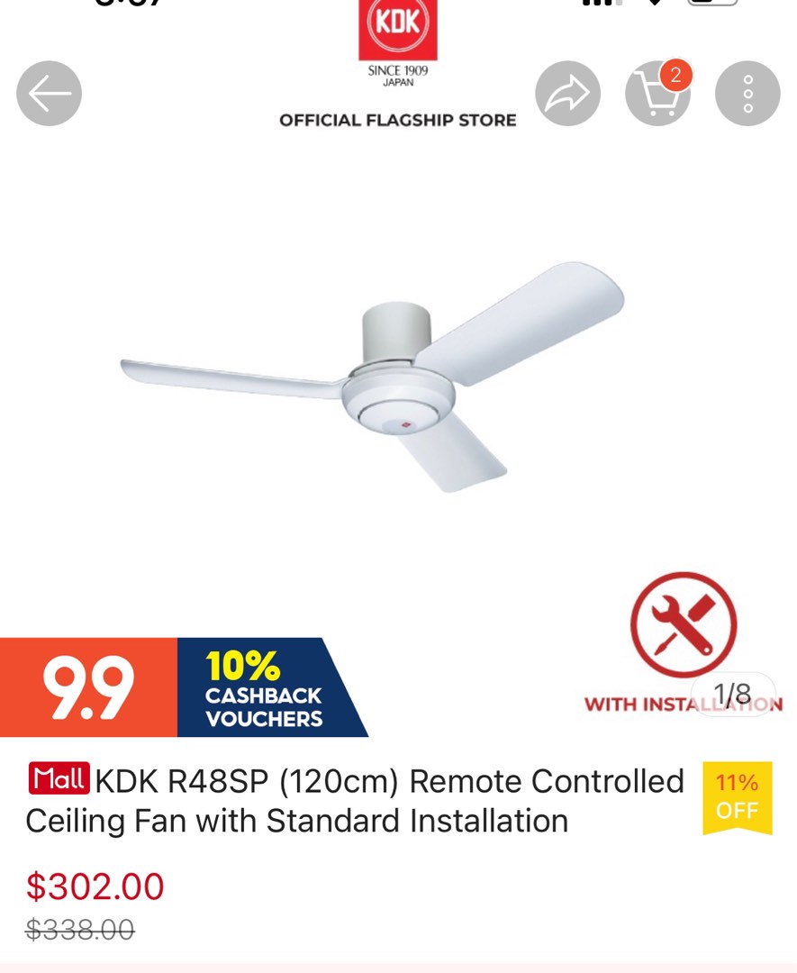 KDK R48SP, Furniture & Home Living, Lighting & Fans, Fans on Carousell