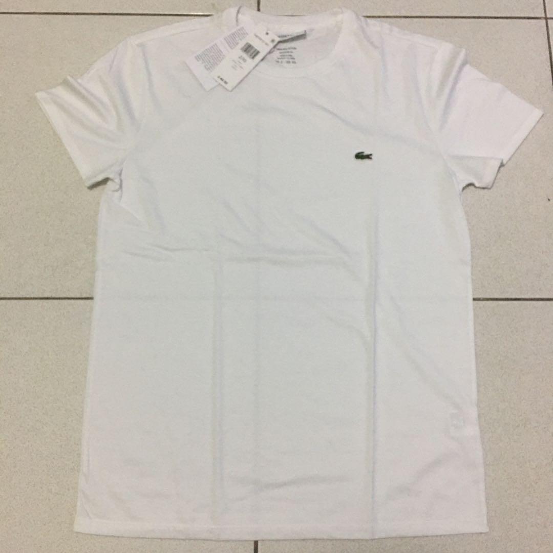 Lacoste white T-shirt, Men's Fashion, Tops & Sets, Tshirts & Polo Shirts on Carousell