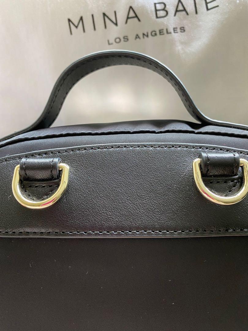 Mina Baie Nylon Mini Stevie Diaper Bag in Black & Gold, Babies & Kids ...
