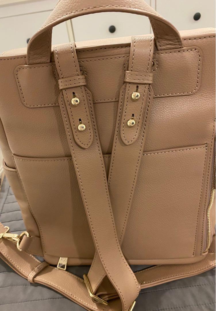 Mina Baie Oat Leather Mini Kinney Diaper Bag, Babies & Kids, Going Out ...