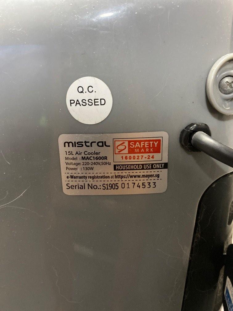 Mistral 15L Air Cooler, TV & Home Appliances, Air Conditioners ...