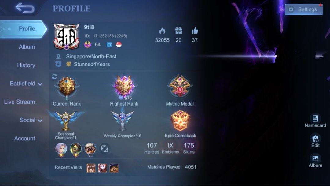 MLBB Account, Video Gaming, Video Games, Others on Carousell