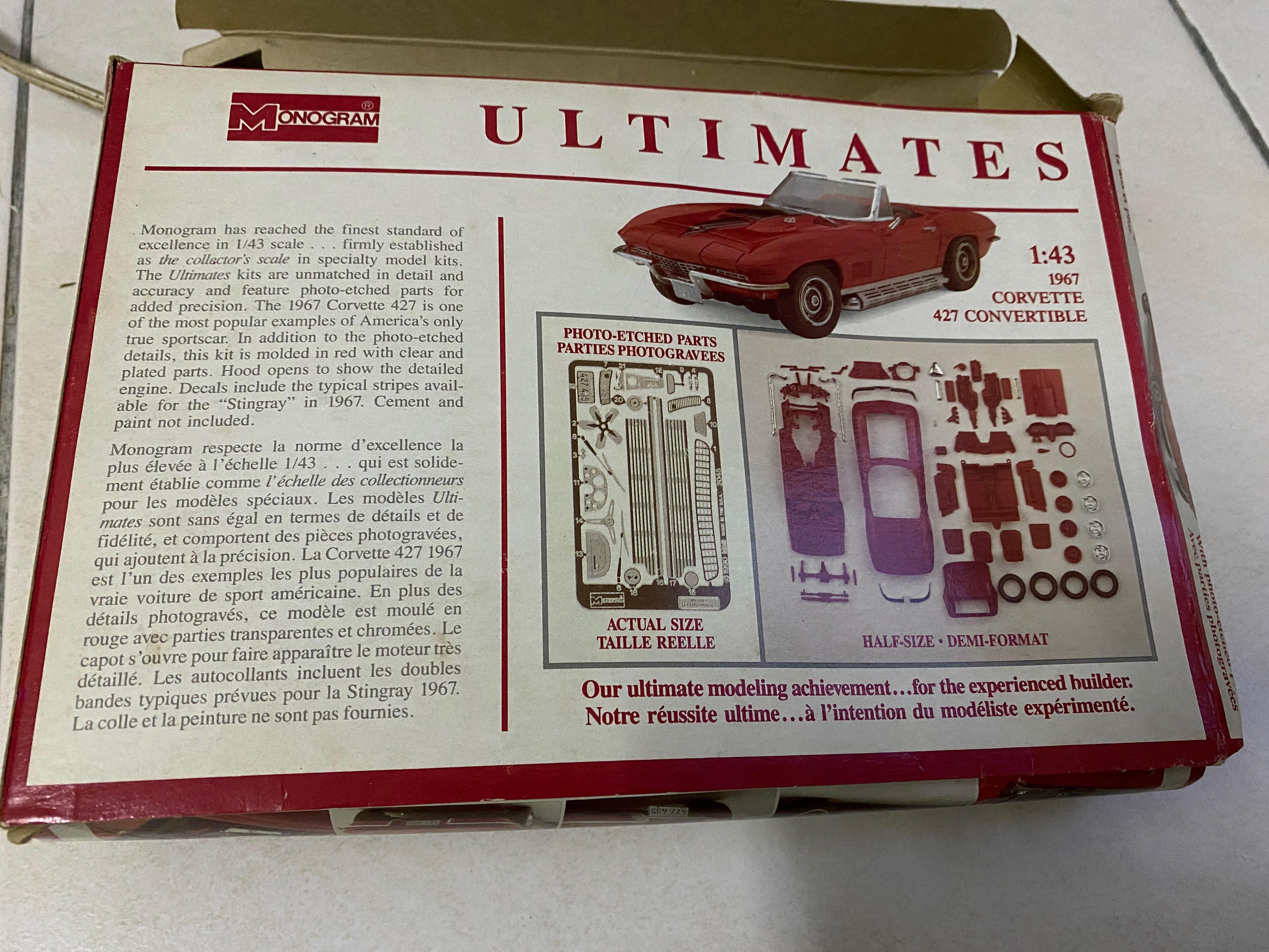 Monogram Chevrolet Corvette Ultimates 1967 (1:43 model kit with photo ...