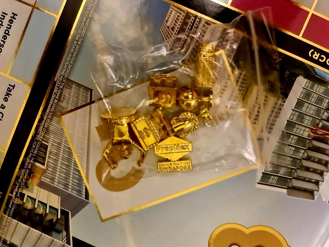Gold limited edition Monopoly Singapore, Hobbies & Toys, Toys & Games ...