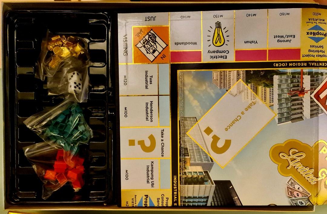 Gold limited edition Monopoly Singapore, Hobbies & Toys, Toys & Games ...