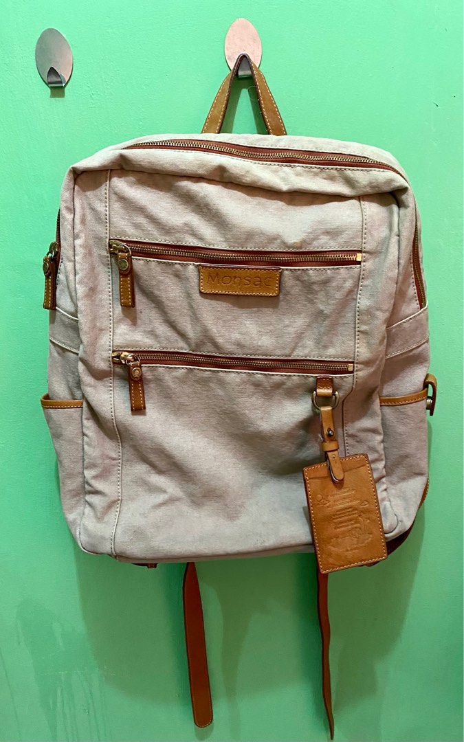 SALE!! Padded MONSAC Backpack cream, Women's Fashion, Bags & Wallets ...