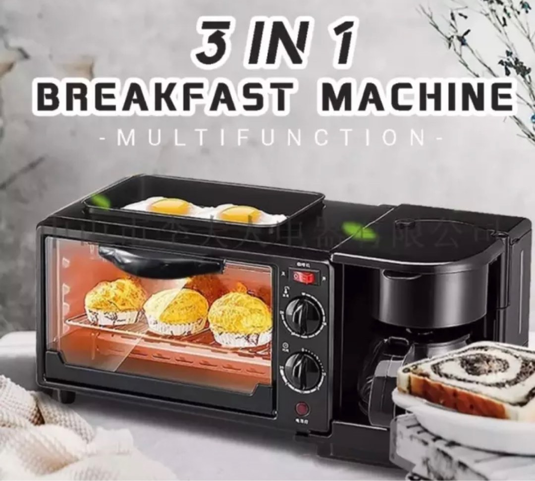 Multicooker 3 in 1 Breakfast Machine (Coffee Maker, Electric Oven, Egg ...