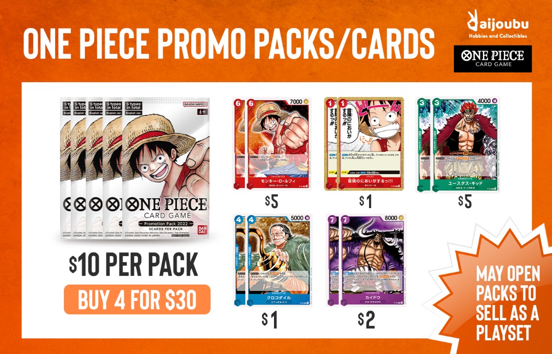 One Piece TCG Promo Packs/Cards, Hobbies & Toys, Toys & Games on Carousell