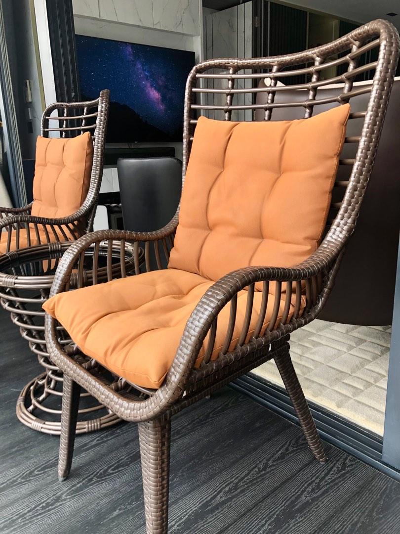 Outdoor balcony chair and table set, Furniture & Home Living, Outdoor ...