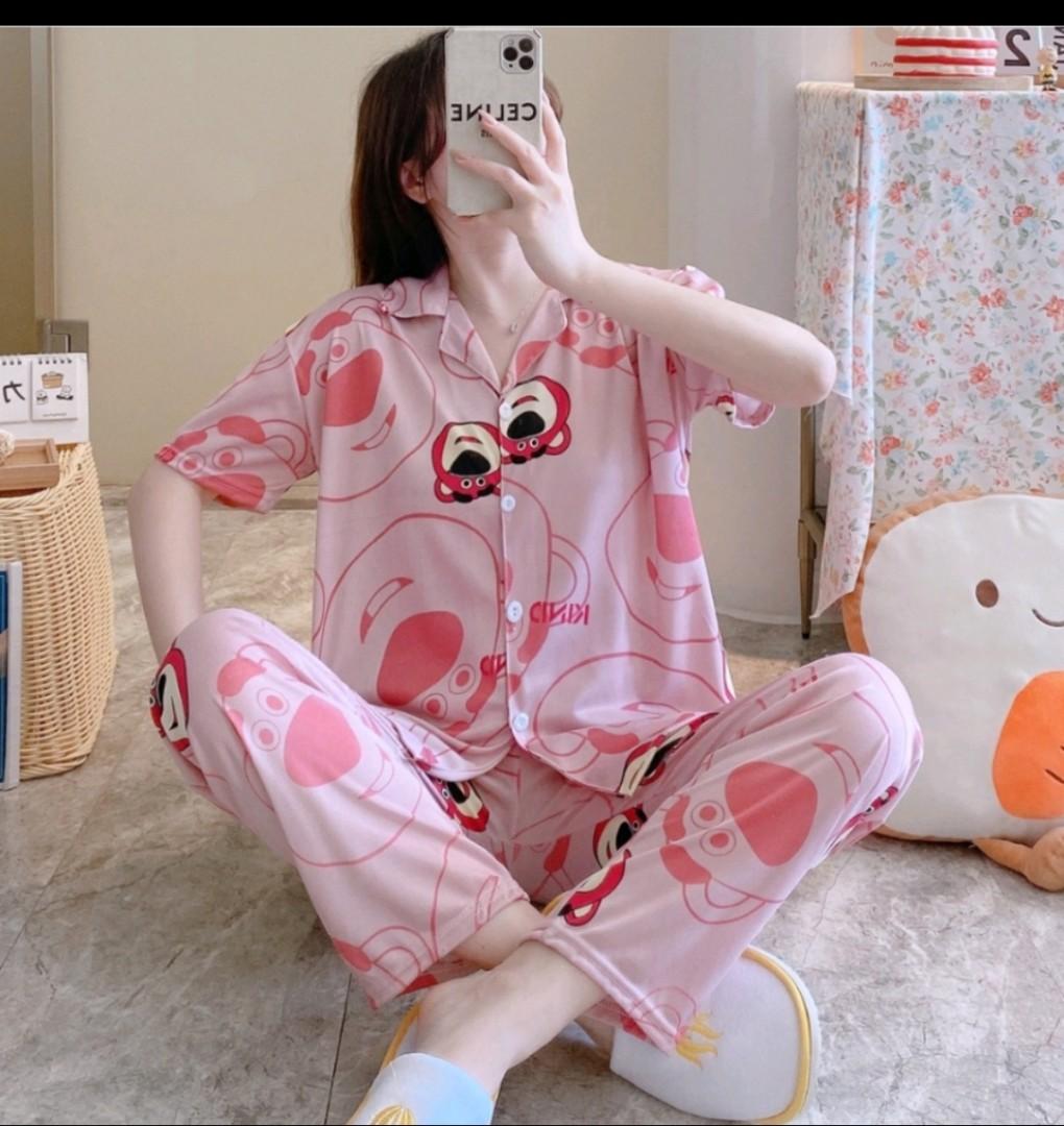 Piyama lotso beruang baju tidur beruang lotso, Fesyen Wanita, Pakaian ...